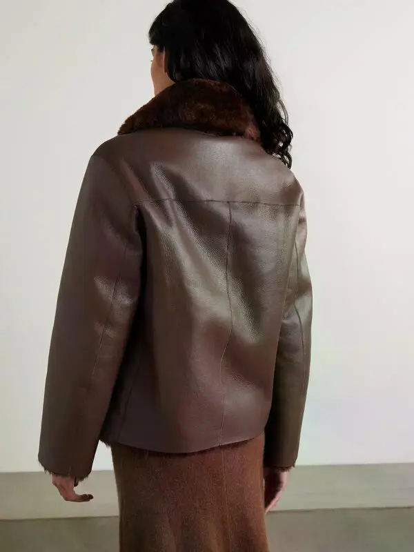 JOSEPH Calla Double-breasted Shearling Coat
