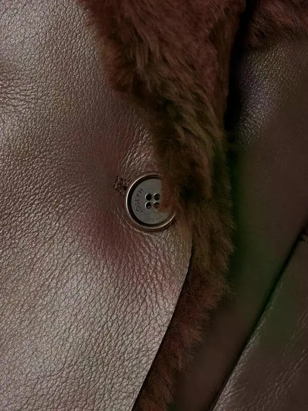 JOSEPH Calla Double-breasted Shearling Coat