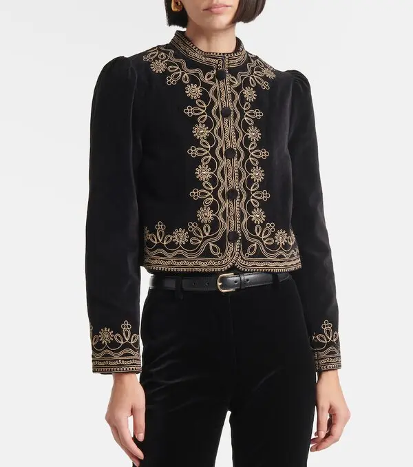 Rixo Embroidered Cotton Jacket