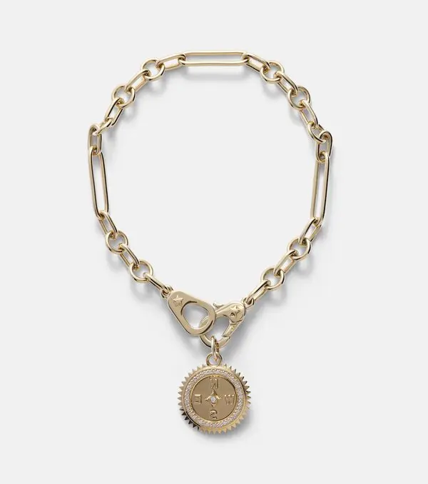 FOUNDRAE Internal Compass 18kt Yellow Bracelet With Diamonds - Gold