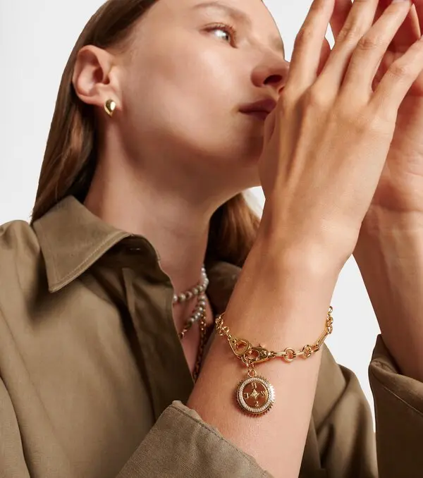 FOUNDRAE Internal Compass 18kt Yellow Bracelet With Diamonds