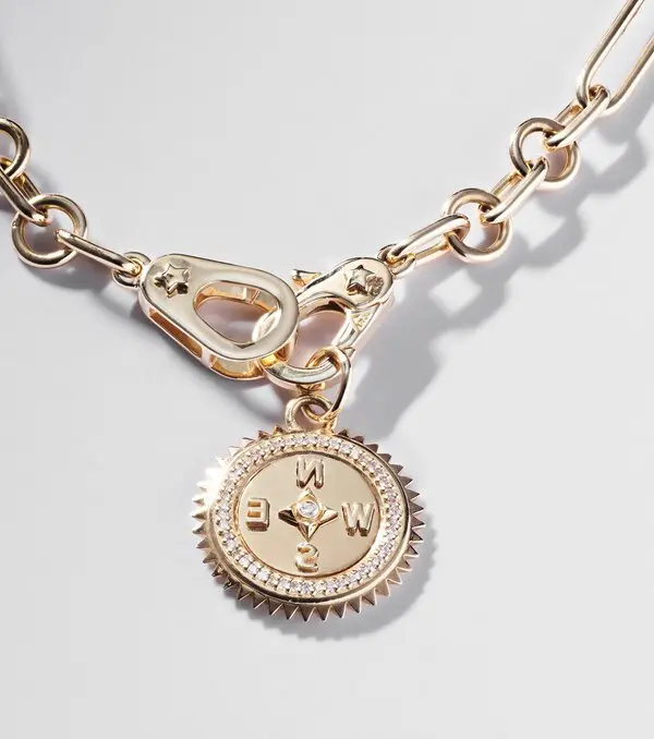 FOUNDRAE Internal Compass 18kt Yellow Bracelet With Diamonds