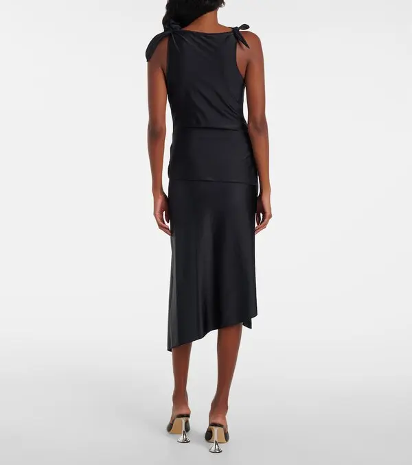 Coperni Floral-appliqué Asymmetric Top - Black