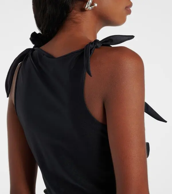 Coperni Floral-appliqué Asymmetric Top - Black