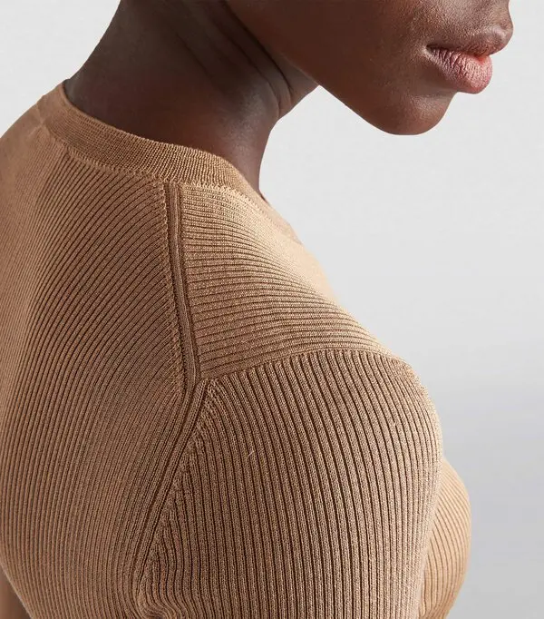 Prada Silk Cropped Logo Sweater