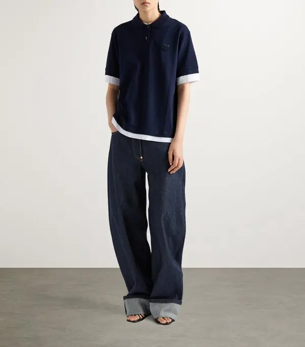 Prada Cotton Piqué Polo Shirt - Blue