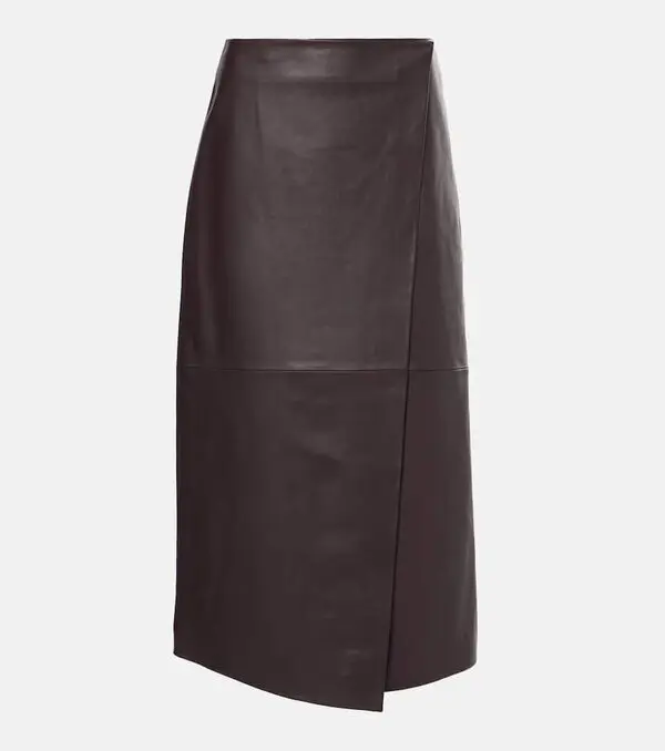 THE FRANKIE SHOP Hedi Leather Wrap Skirt