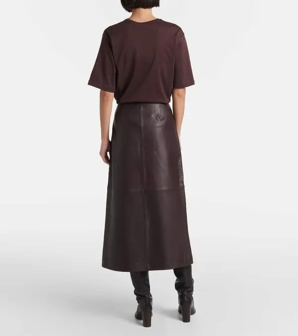 THE FRANKIE SHOP Hedi Leather Wrap Skirt