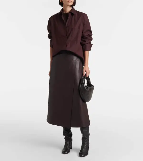 THE FRANKIE SHOP Hedi Leather Wrap Skirt