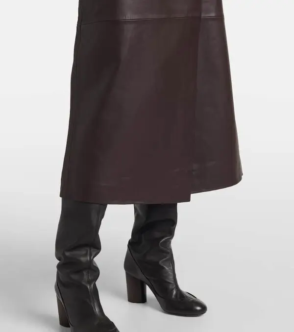 THE FRANKIE SHOP Hedi Leather Wrap Skirt