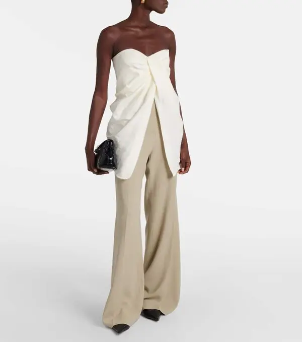 Tove Draped Linen And Cotton-blend Top