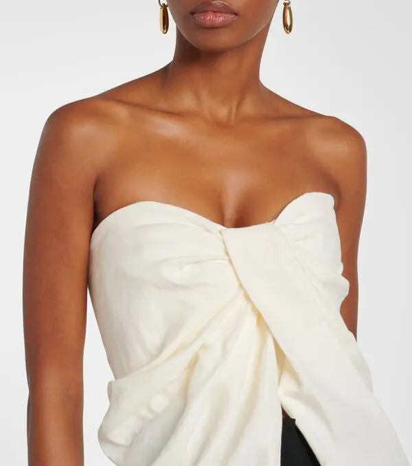 Tove Draped Linen And Cotton-blend Top