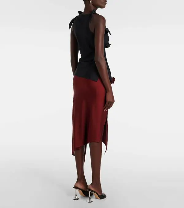 Coperni Floral-applique Asymmetric Top - Black