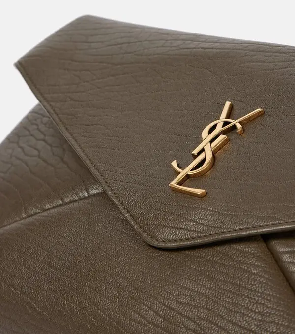 Saint Laurent Cassandre Large Leather Clutch - Green