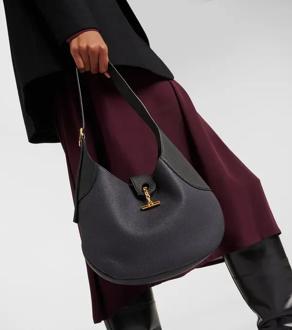 Loro Piana Bobbin Medium Leather Shoulder Bag - Blue