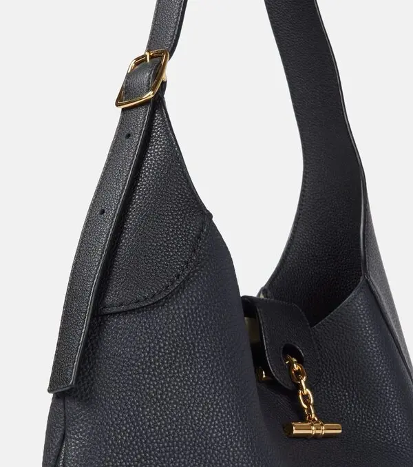 Loro Piana Bobbin Medium Leather Shoulder Bag - Blue