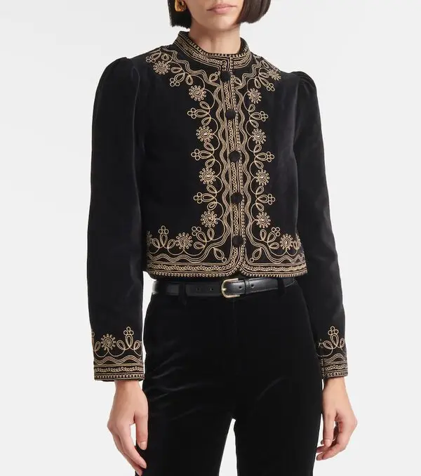 Rixo Embroidered Cotton Jacket