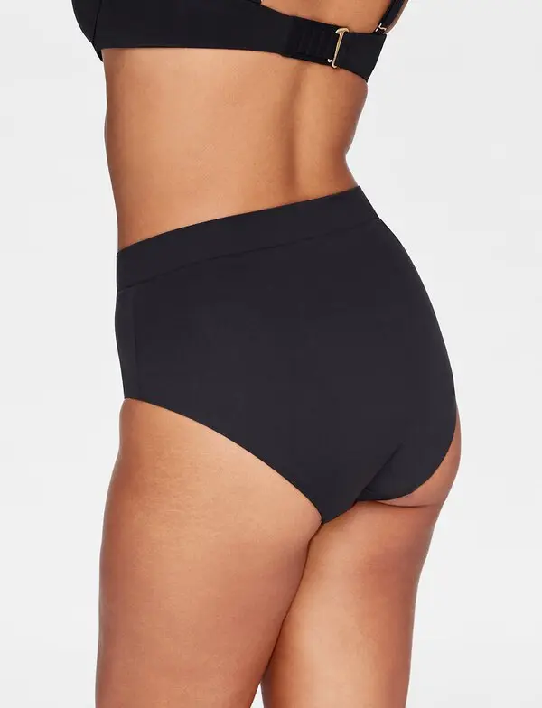 THIRDLOVE Swim High Waist Bikini Bottom - Black