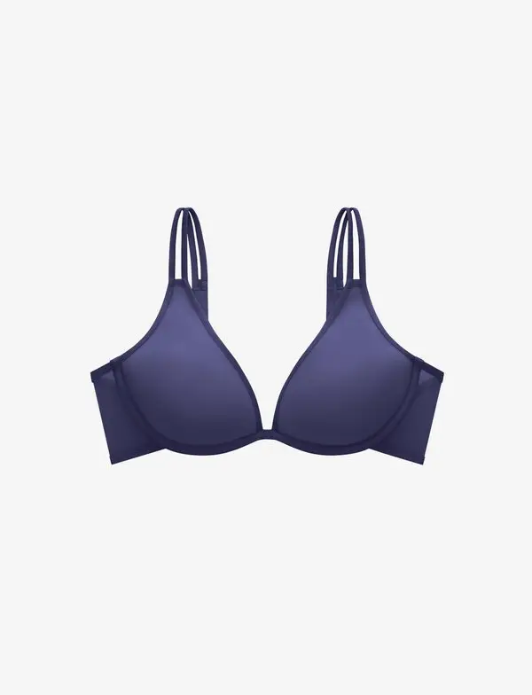 THIRDLOVE Bare Mesh Plunge Bra - Indigo