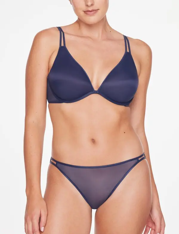 THIRDLOVE Bare Mesh Plunge Bra - Indigo