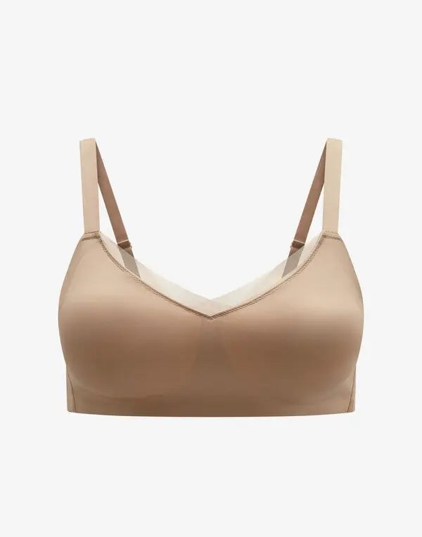 THIRDLOVE 24/7® Classic Wireless Crossover Minimizer Bra - Taupe