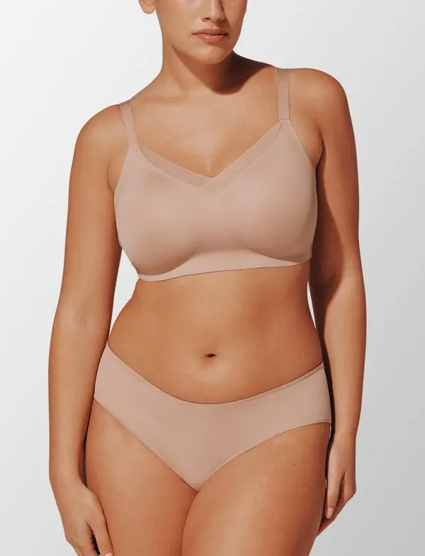THIRDLOVE 24/7® Classic Wireless Crossover Minimizer Bra - Taupe