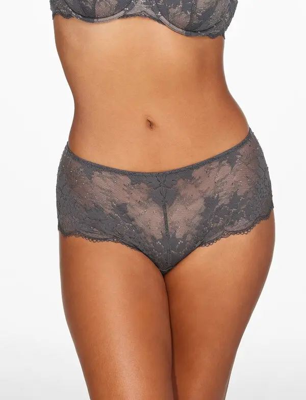 THIRDLOVE All Day Lace Cheeky Panty - Charcoal