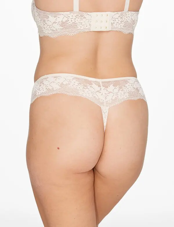THIRDLOVE All Day Lace Thong Panty - Sea Salt