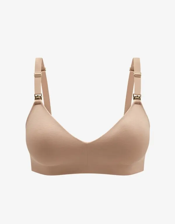 THIRDLOVE Organic Cloud Cotton Wireless Nursing Bra - Taupe