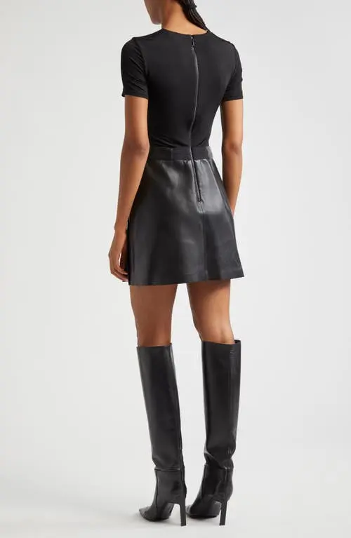 Alice + Olivia Chara Mixed Media Minidress