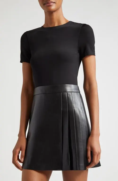 Alice + Olivia Chara Mixed Media Minidress