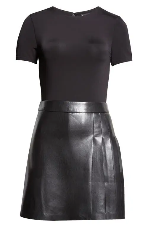 Alice + Olivia Chara Mixed Media Minidress