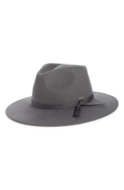 Brixton Joanna Packable Felted Wool Fedora - Dark Grey