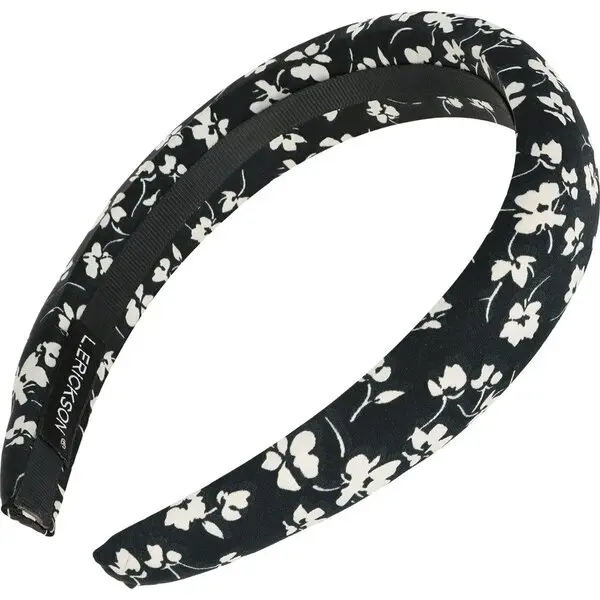 L. Erickson Reba Floral Headband - Black/ White