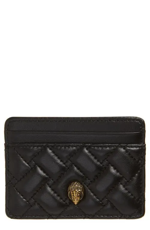 Kurt Geiger Quilted Leather Card Holder - Black