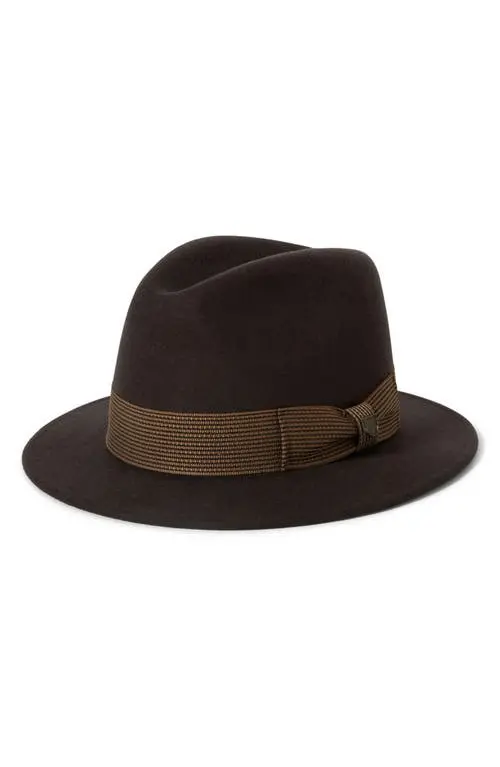 Brixton Roma Wool Felt Fedora - Chocolate/bronze