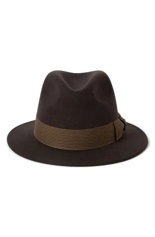 Brixton Roma Wool Felt Fedora - Chocolate/bronze