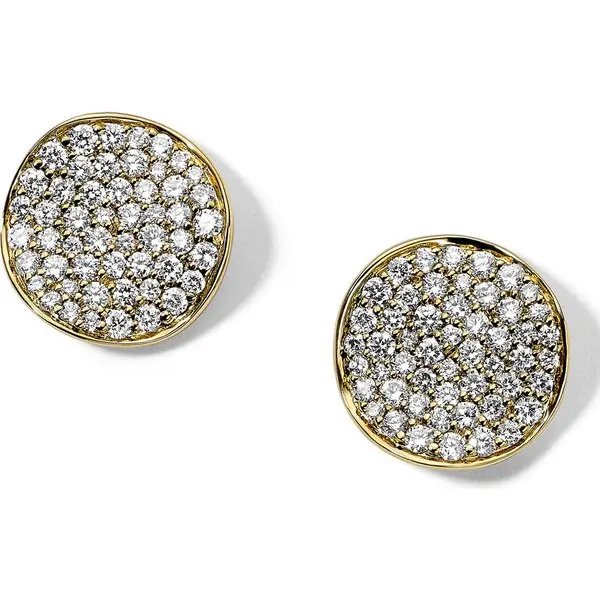 Ippolita Stardust Small Flower Diamond Disc Stud Earrings - Green Gold