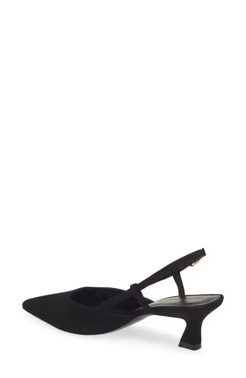 STUART WEITZMAN Vinnie 50 Slingback Pump - Black Suede