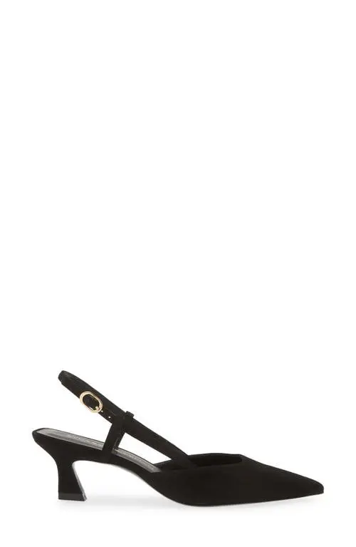 STUART WEITZMAN Vinnie 50 Slingback Pump - Black Suede