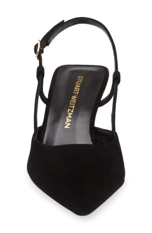 STUART WEITZMAN Vinnie 50 Slingback Pump - Black Suede