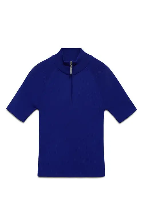 Mango Short Sleeve Half Zip Sweater