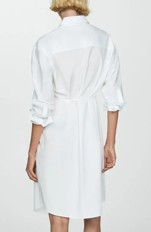 Mango Tie Waist Shirt Dress