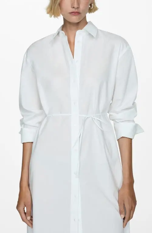 Mango Tie Waist Shirt Dress