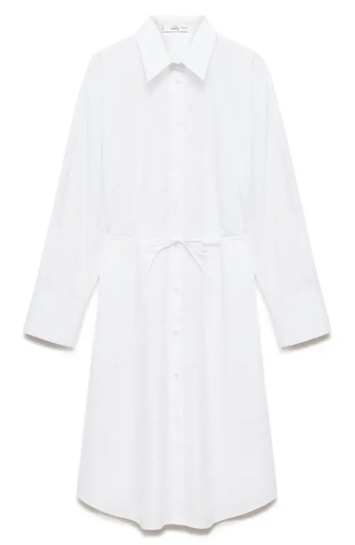 Mango Tie Waist Shirt Dress