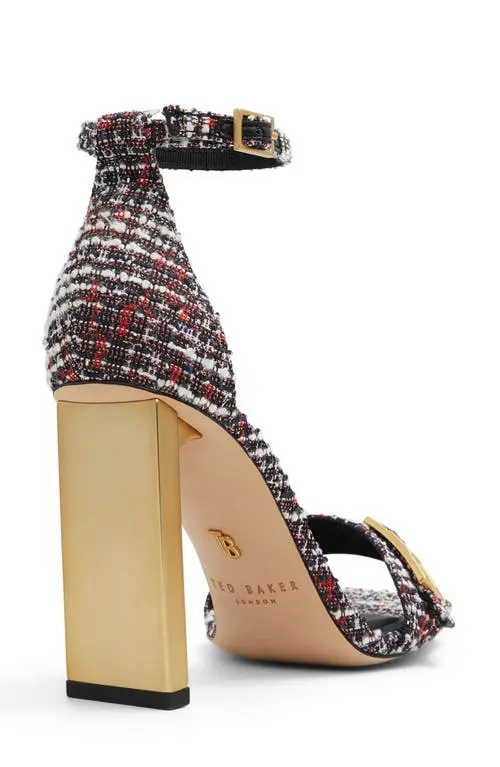 Ted Baker London T-buckle Ankle Strap Tweed Sandals