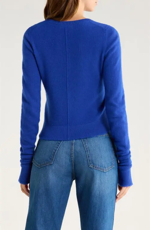 RE/DONE Cashmere Crewneck Cardigan - Cobalt