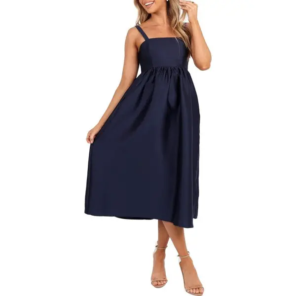 PETAL & PUP Isla A-line Dress - Navy
