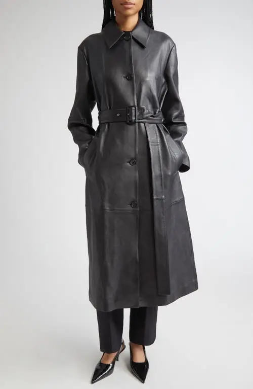 TOTEME Oversized Belted Leather Coat
