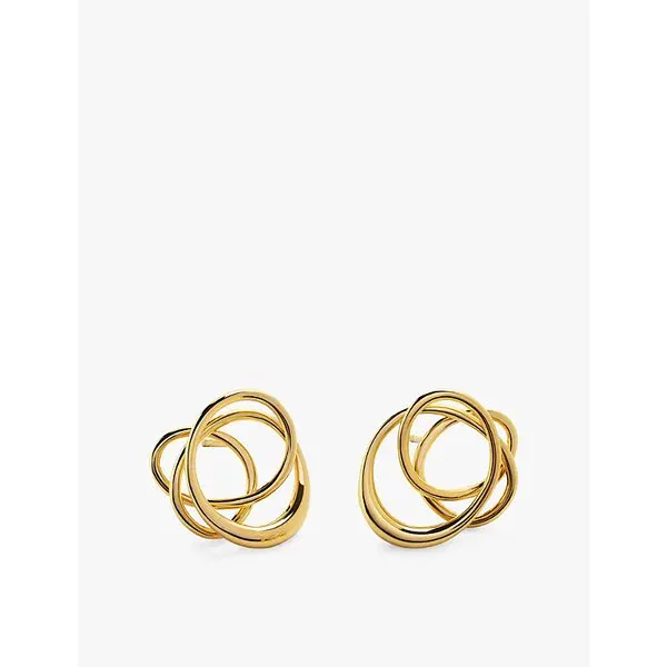 Monica Vinader Nura Wrap Vermeil Sterling-silver Stud Earrings - Yellow Gold